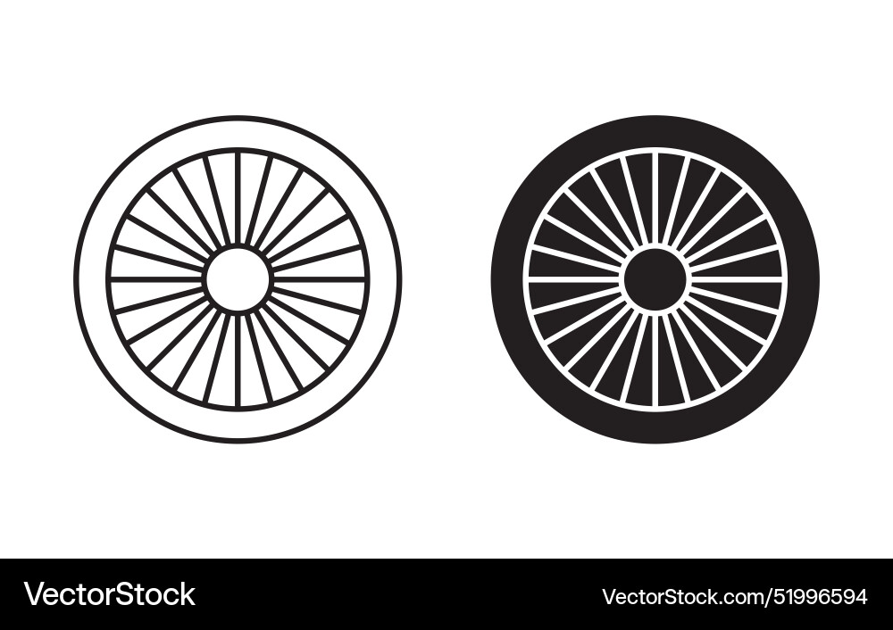 Car hubcap outline icon collection or set car Vector Image