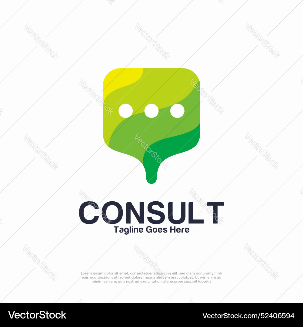 Creative consult chat logo design template Vector Image
