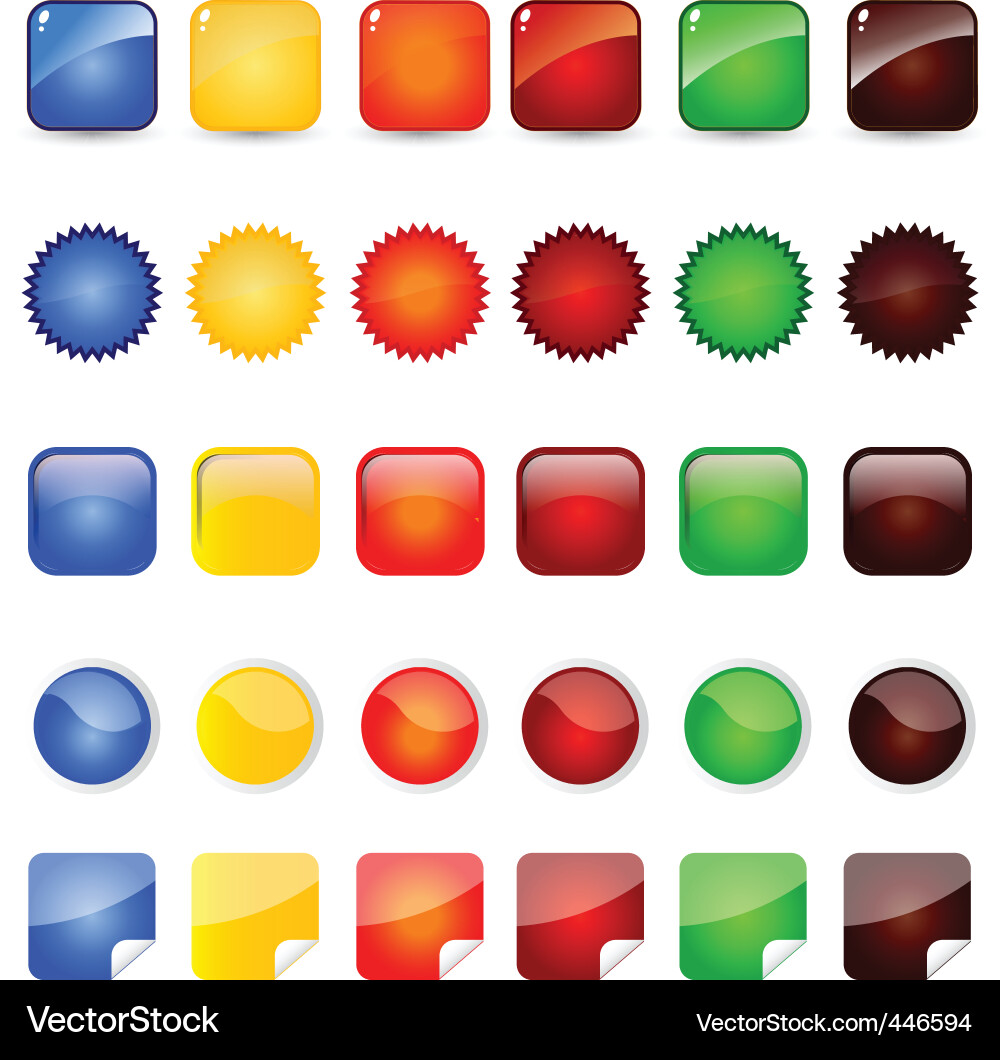 Glossy buttons Royalty Free Vector Image - VectorStock