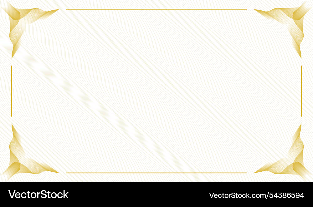Golden vintage frame cheque certificate gift card Vector Image