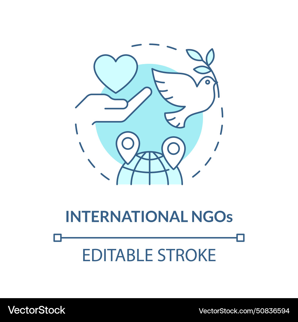 International ngos soft blue concept icon Vector Image