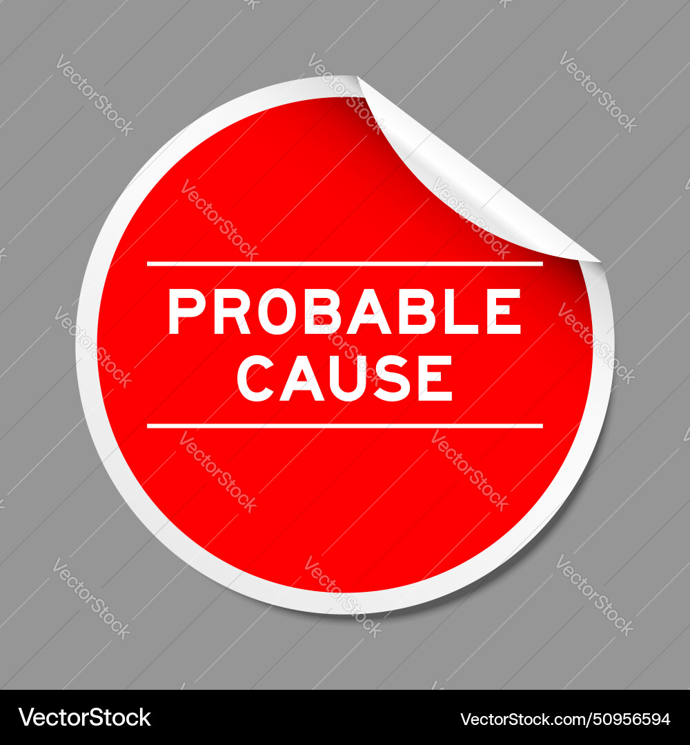 Red color peel sticker label with word probable Vector Image