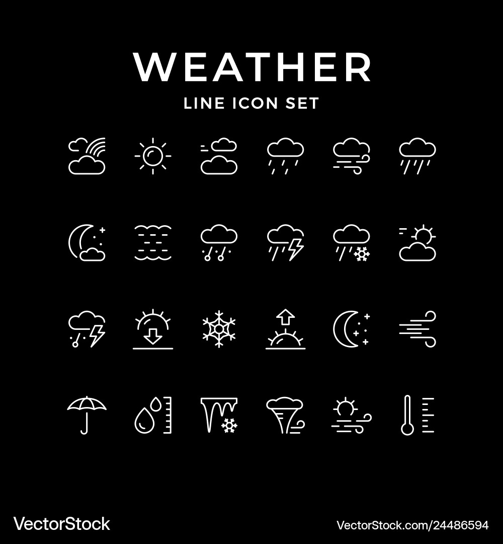 Weather Line Icons - Isolated Royalty Free Vector Image