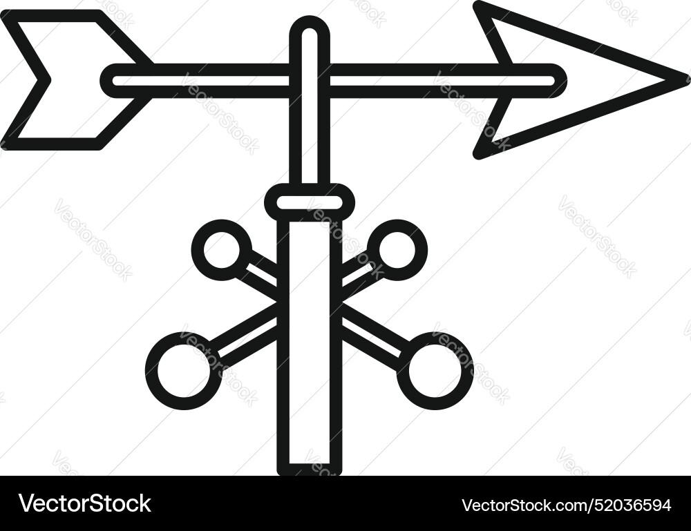 Weather vane showing wind direction with arrows Vector Image