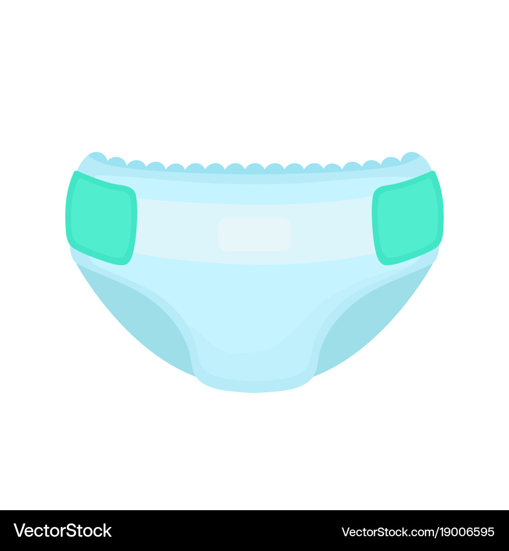 Baby diaper flat cartoon Royalty Free Vector Image