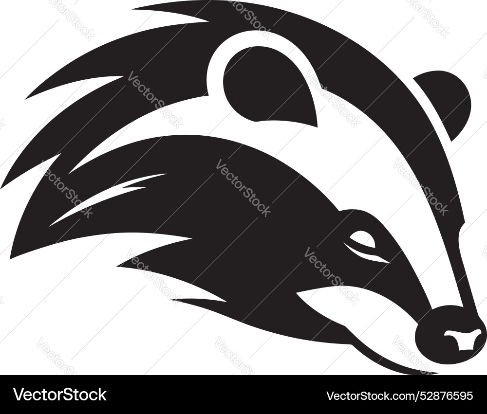 Badger crowned badge sovereignty icon Royalty Free Vector