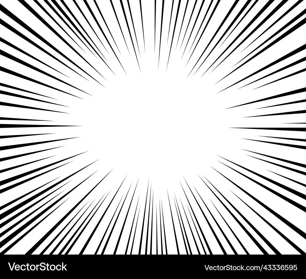 Manga speed burst frame radial anime lines Vector Image