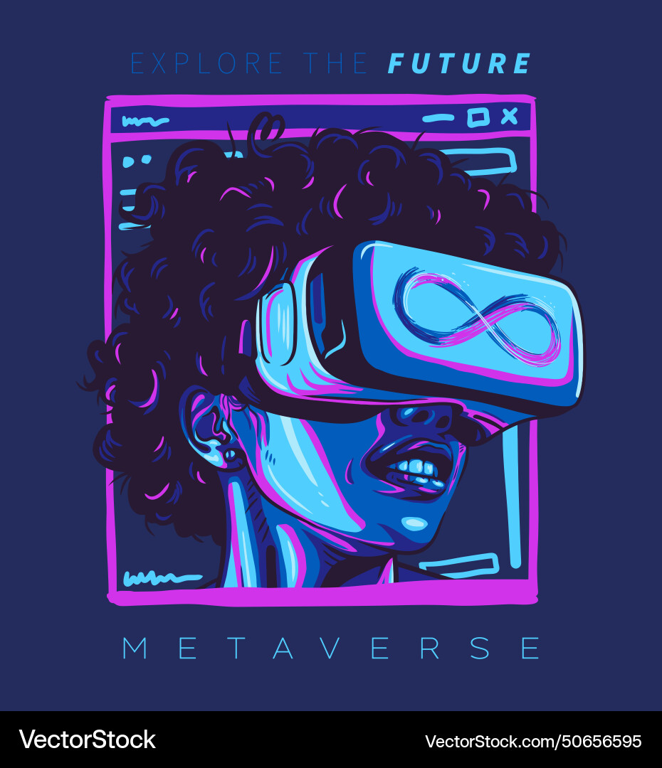 Metaverse digital virtual reality technology Vector Image