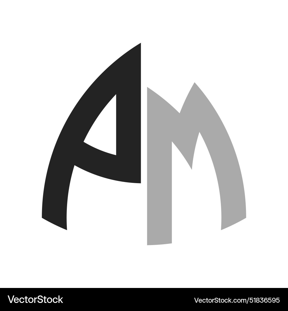 Modern creative pm logo design letter pm icon for Vector Image
