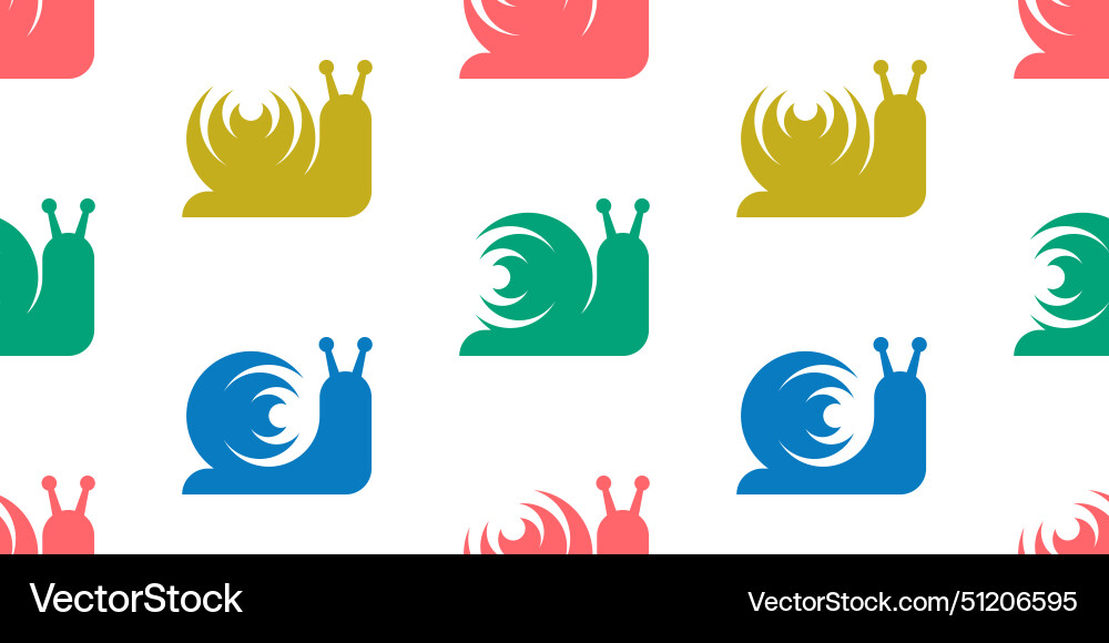 Seamless pattern with snails Royalty Free Vector Image