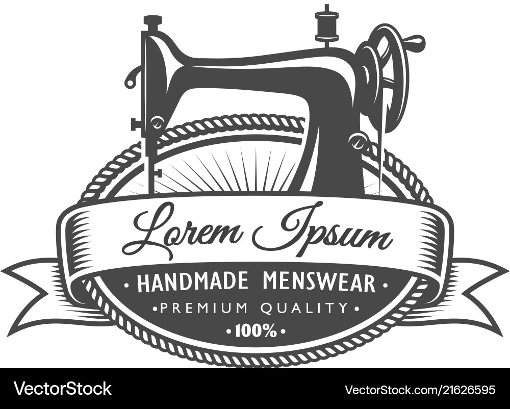 Vintage tailoring monochrome label Royalty Free Vector Image