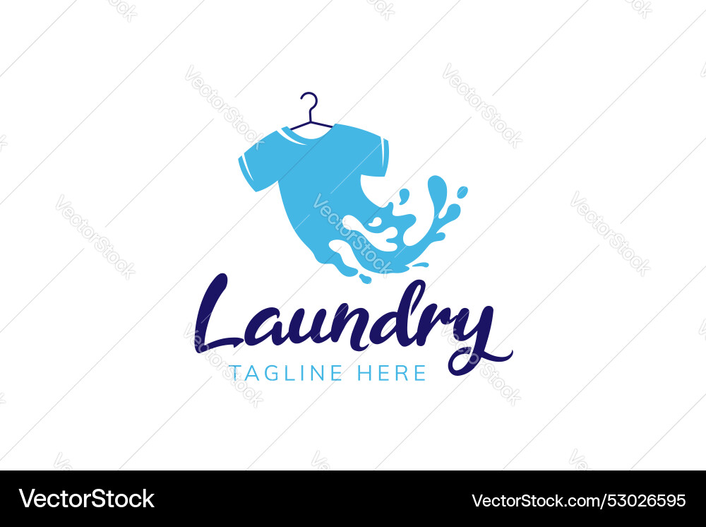 Wash laundry logo design template clothes for Vector Image