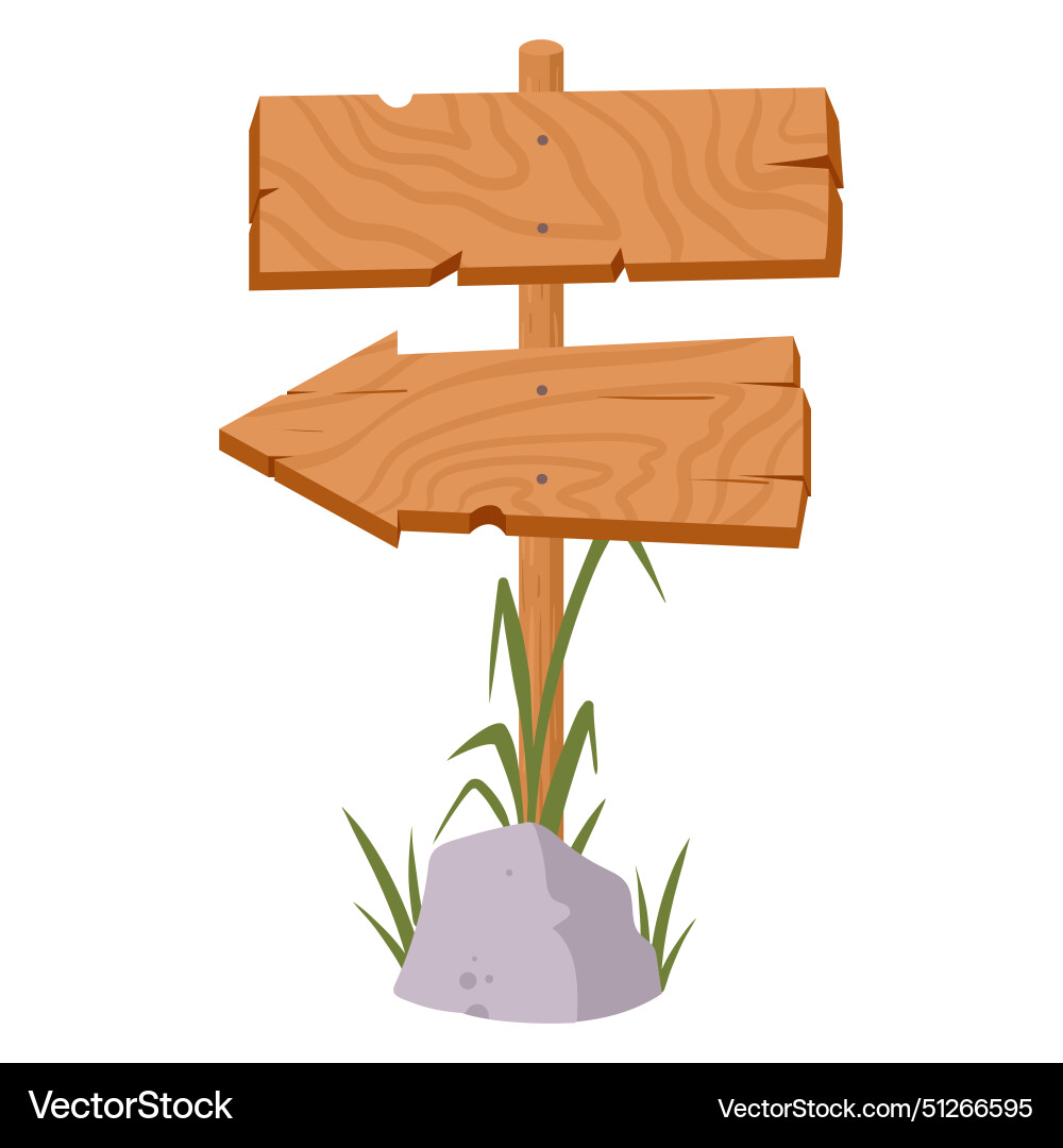 Wooden sign board rustic wood pathfinding Vector Image
