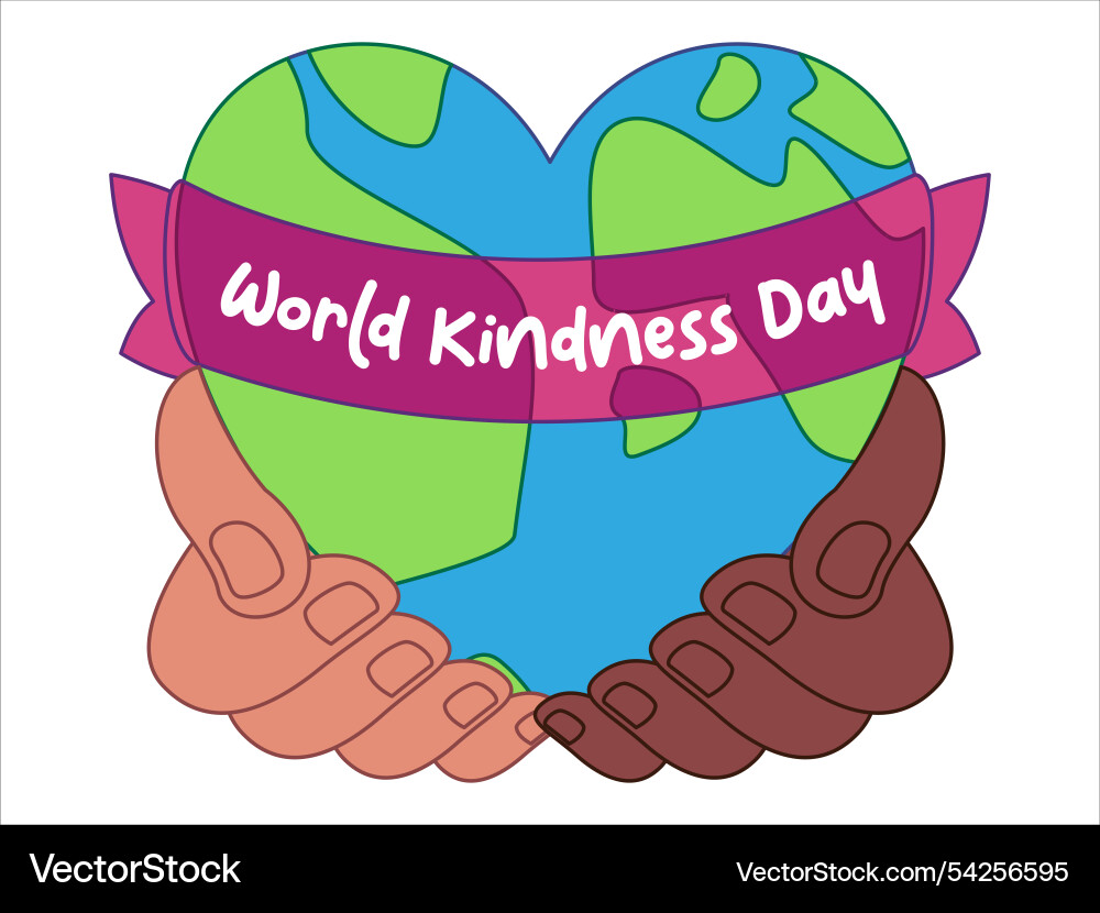 World kindness day hands holding earth shaped Vector Image