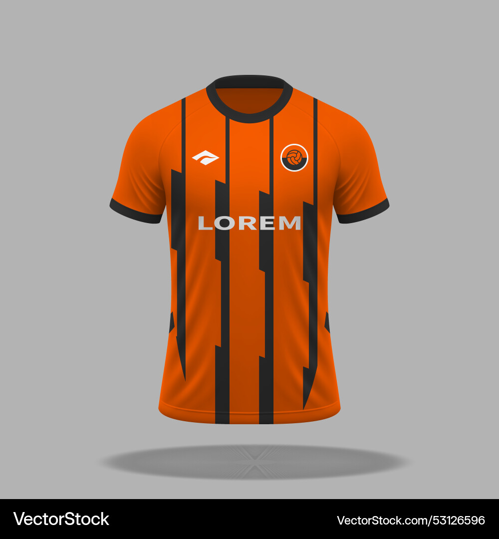 3d realistic soccer jersey in shakhtar style Vector Image