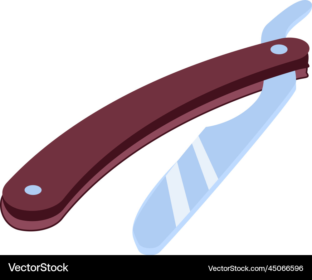 Barbershop blade realistic composition Royalty Free Vector