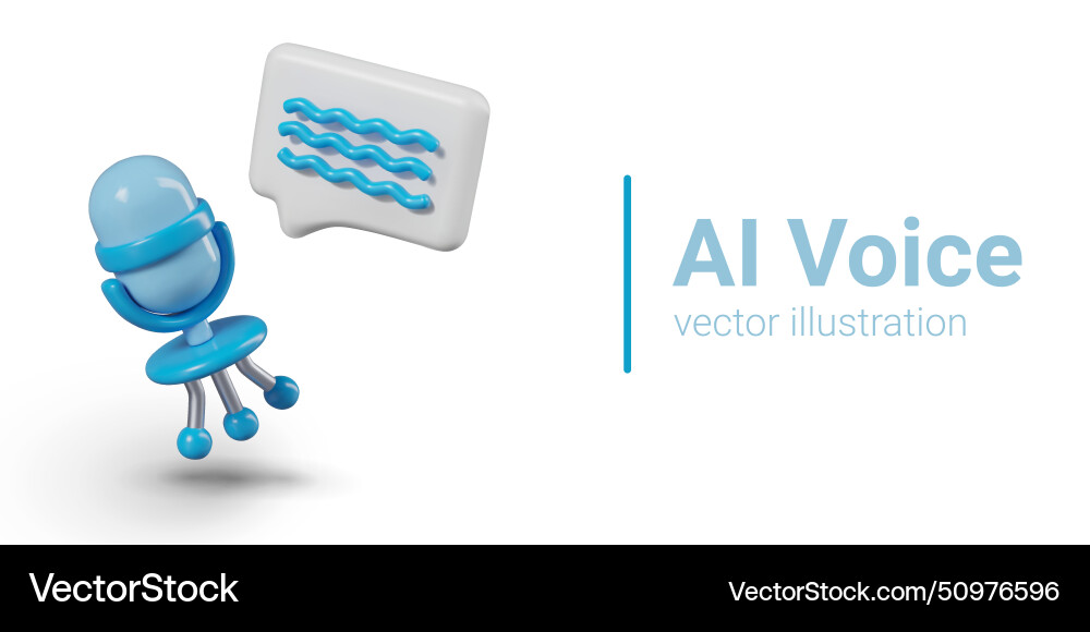 Blue microphone with connectors message sign Vector Image