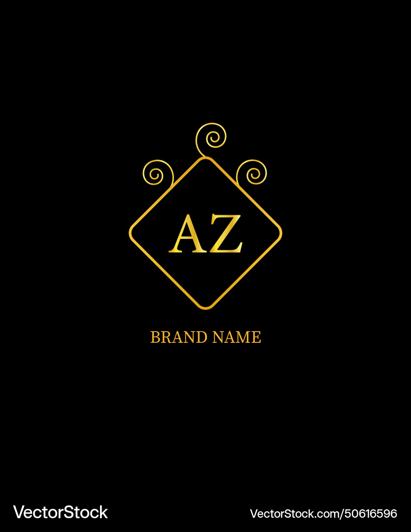 Creative initials az letter logo design Royalty Free Vector