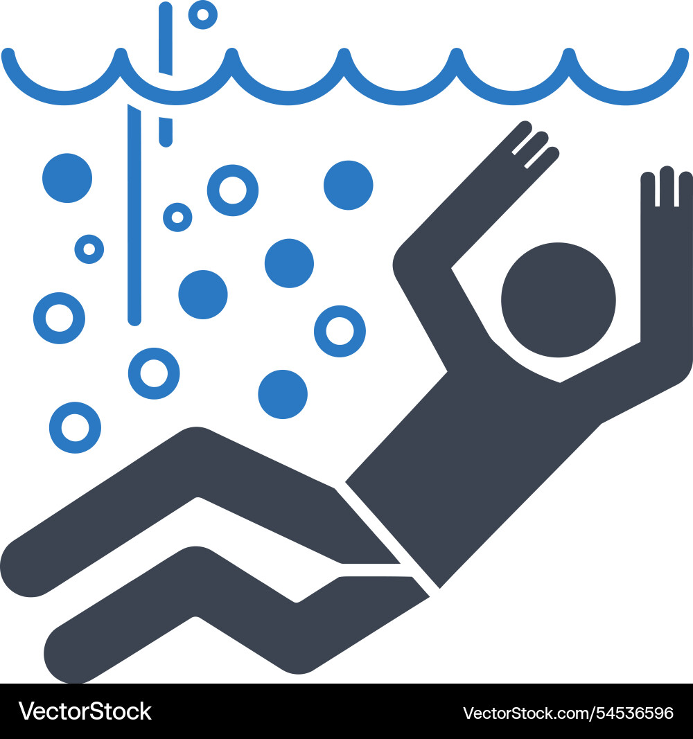 Deep water diving icon Royalty Free Vector Image
