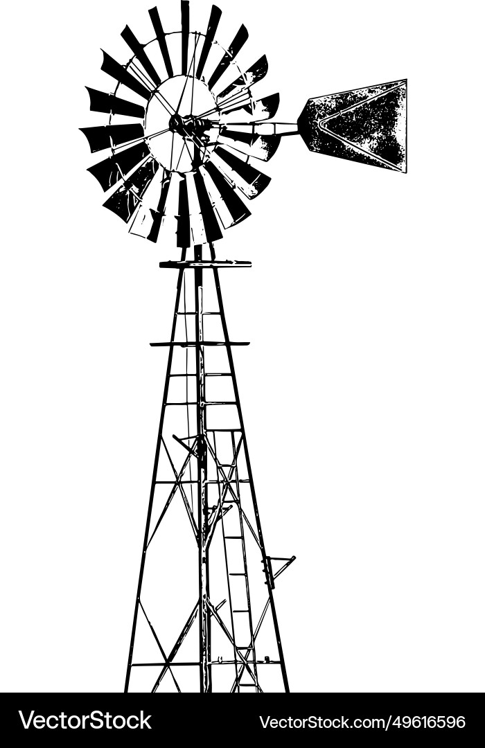 Farm style windmill Royalty Free Vector Image - VectorStock