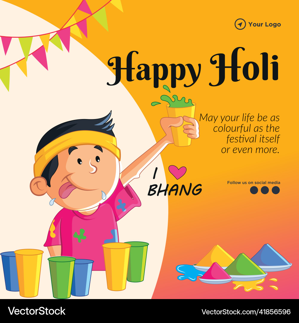 Happy holi banner design Royalty Free Vector Image