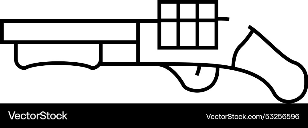 Shotgun weapon line icon Royalty Free Vector Image