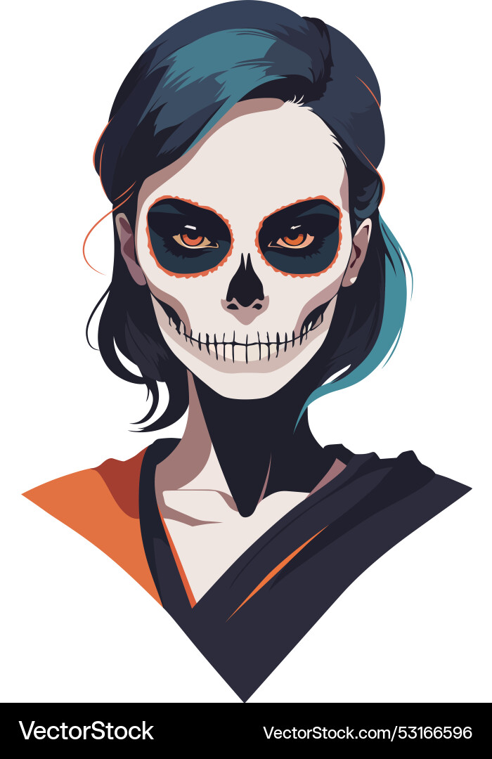 Skull girl Royalty Free Vector Image - VectorStock