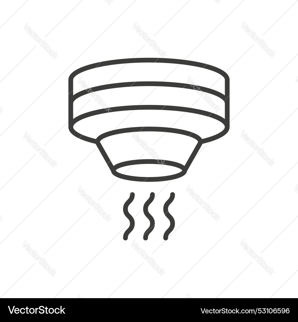 Smoke detector line icon isolated on white Vector Image
