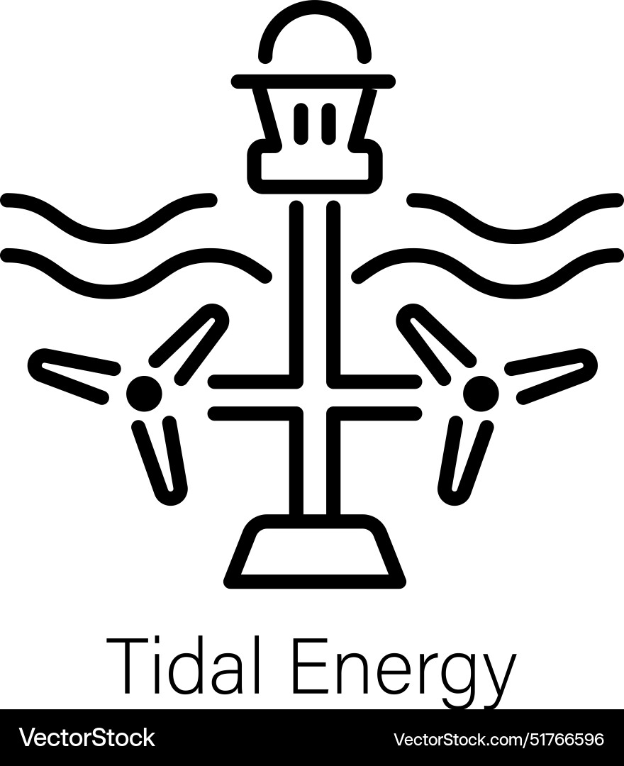 Tidal energy Royalty Free Vector Image - VectorStock