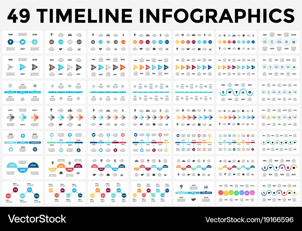 Timeline Graph Infographic Royalty Free Vector Image