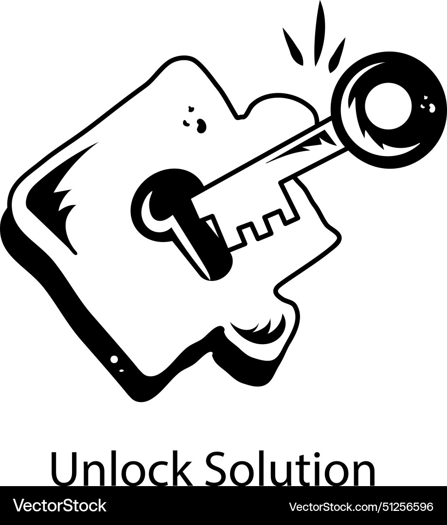 Unlock solution Royalty Free Vector Image - VectorStock