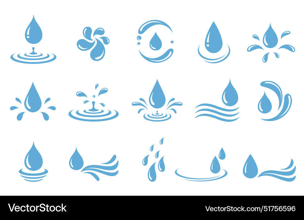 Water Drops & Liquid Elements Royalty Free Vector Image