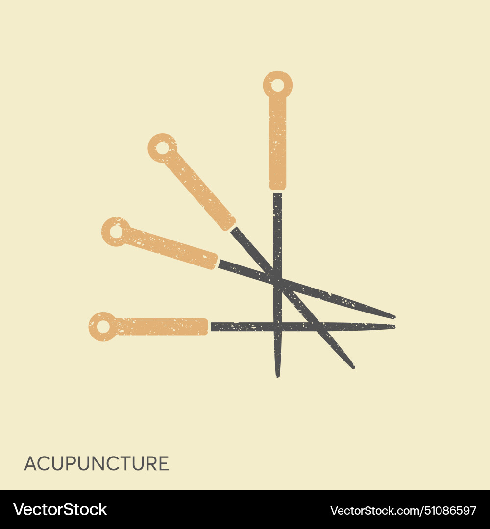 Acupuncture icon chinese needle alternative Vector Image