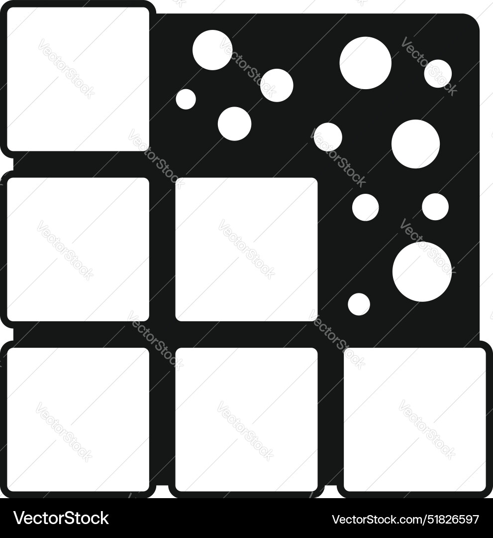 Black and white square circle tile pattern Vector Image