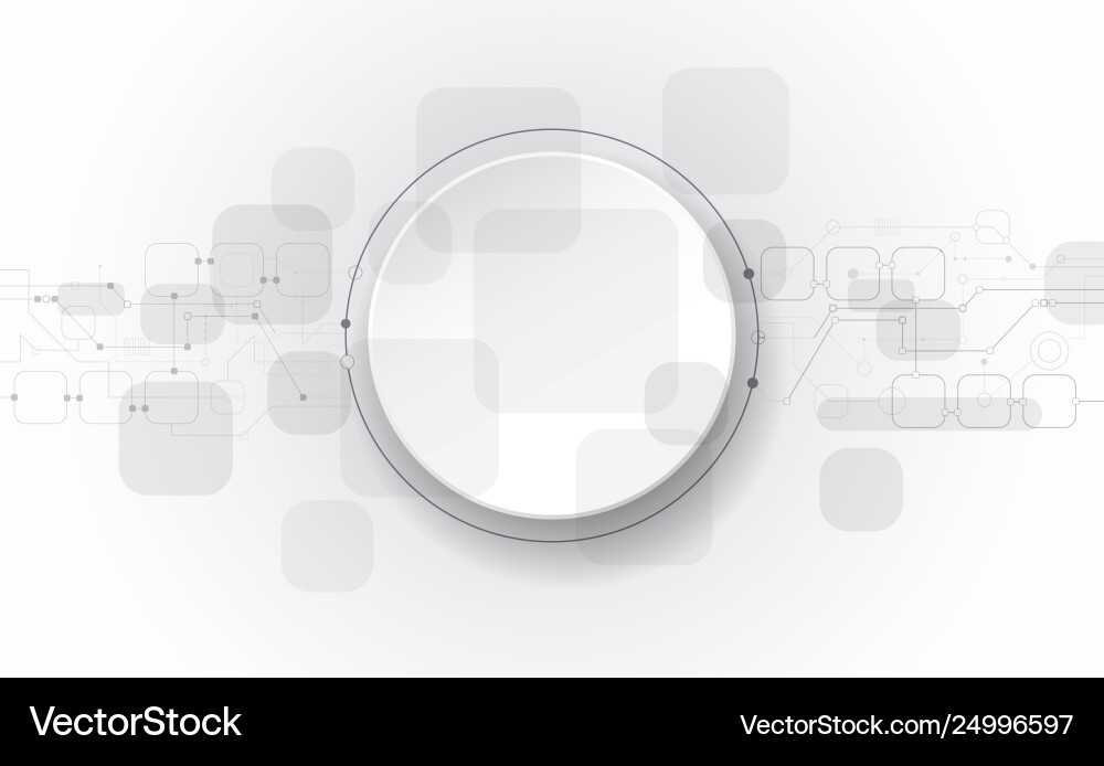 Blank white 3d paper circle label Royalty Free Vector Image
