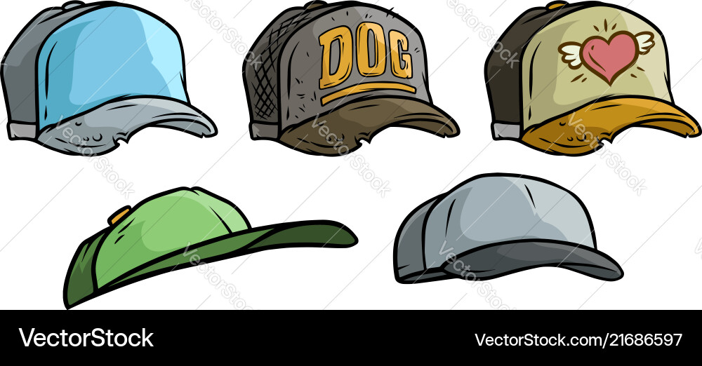 Cartoon Cap & Hat Collection Royalty Free Vector Image