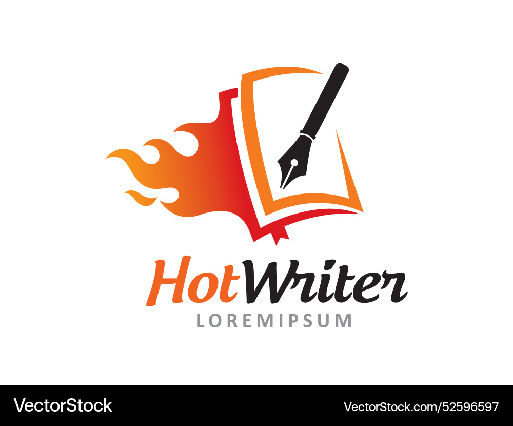 Hot writer logo symbol or icon template Royalty Free Vector
