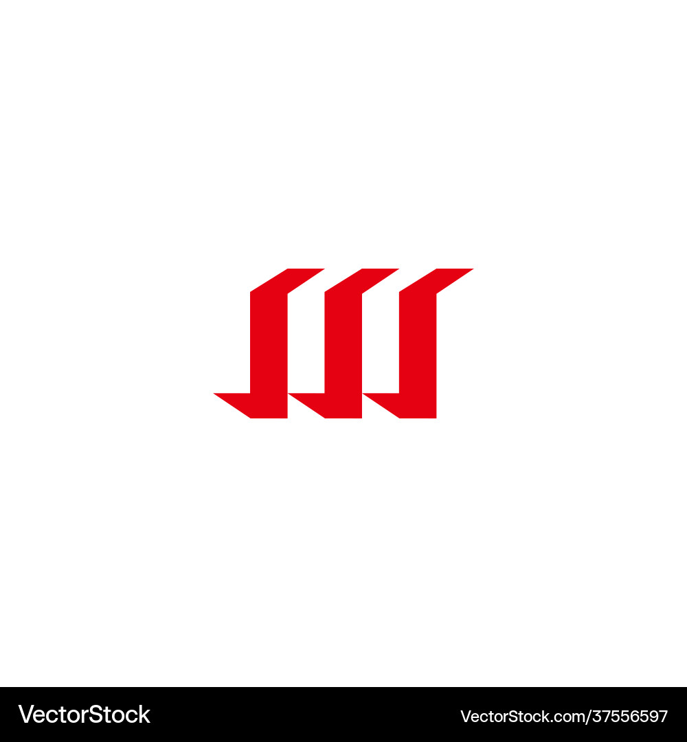 Letter sm simple geometric line logo Royalty Free Vector