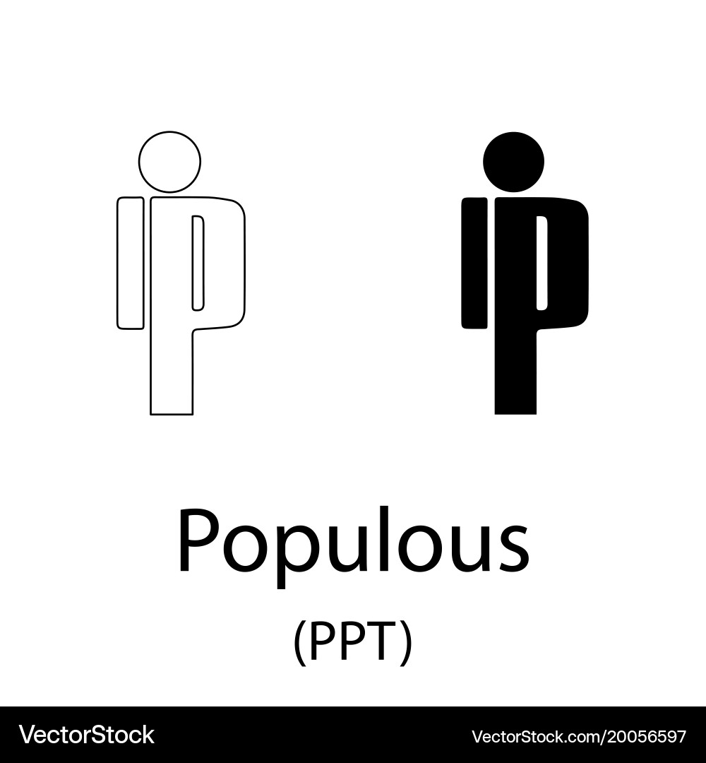 Populous black silhouette Royalty Free Vector Image