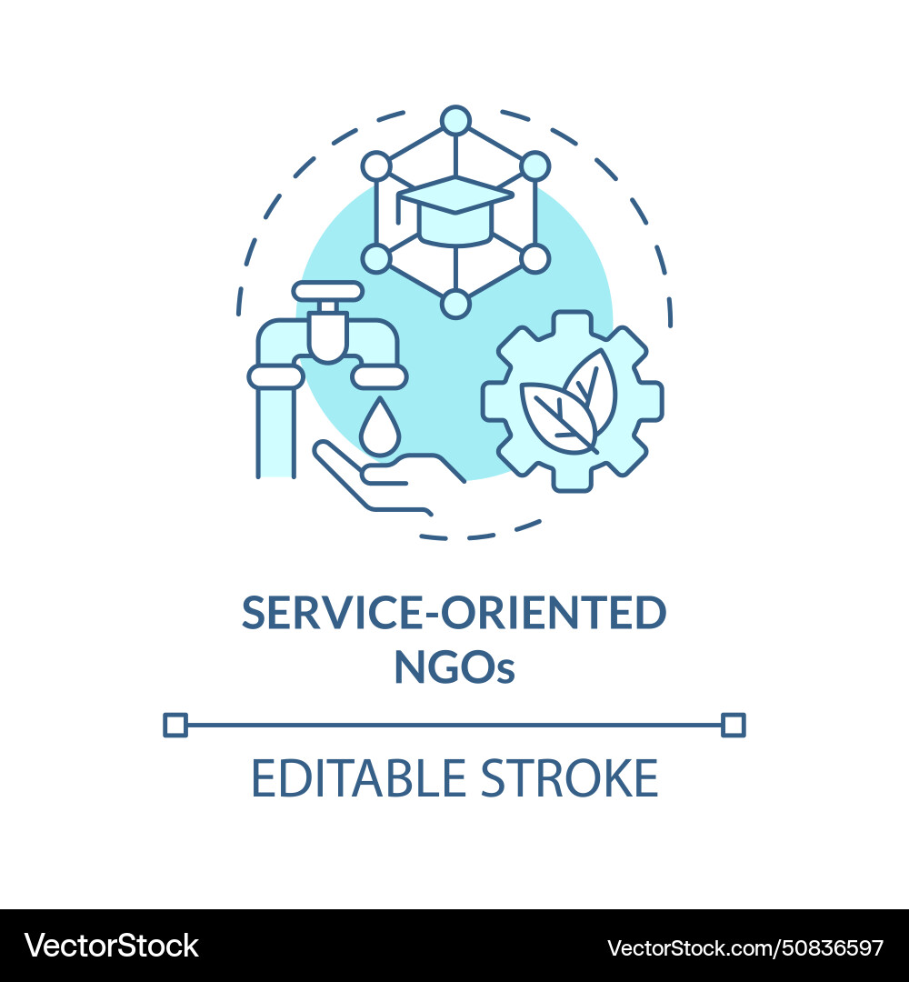Service oriented ngos soft blue concept icon Vector Image