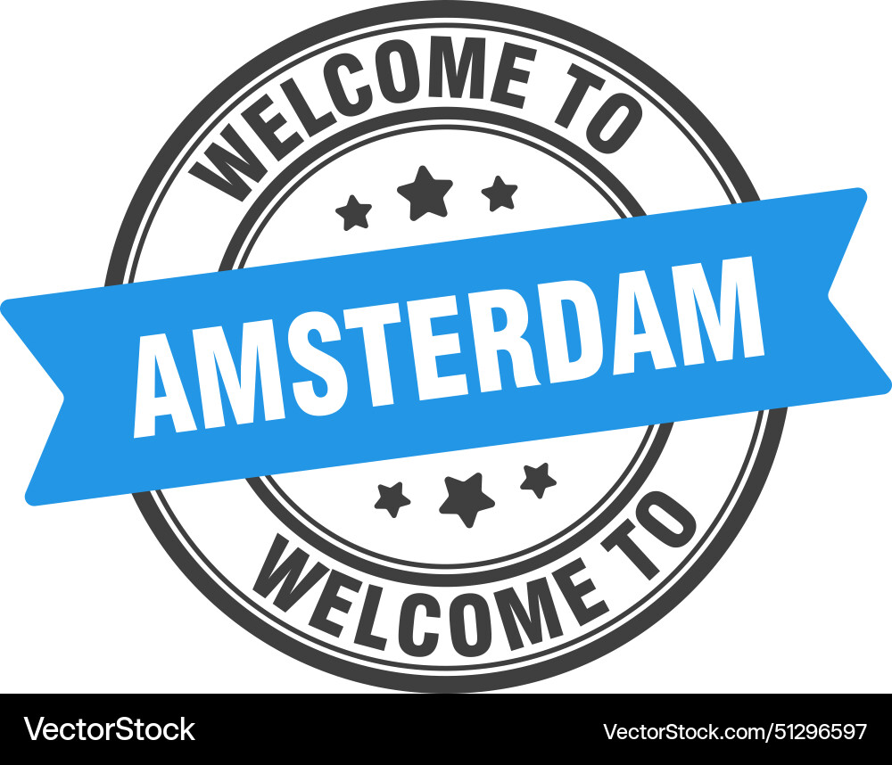 Welcome to amsterdam stamp round sign Royalty Free Vector
