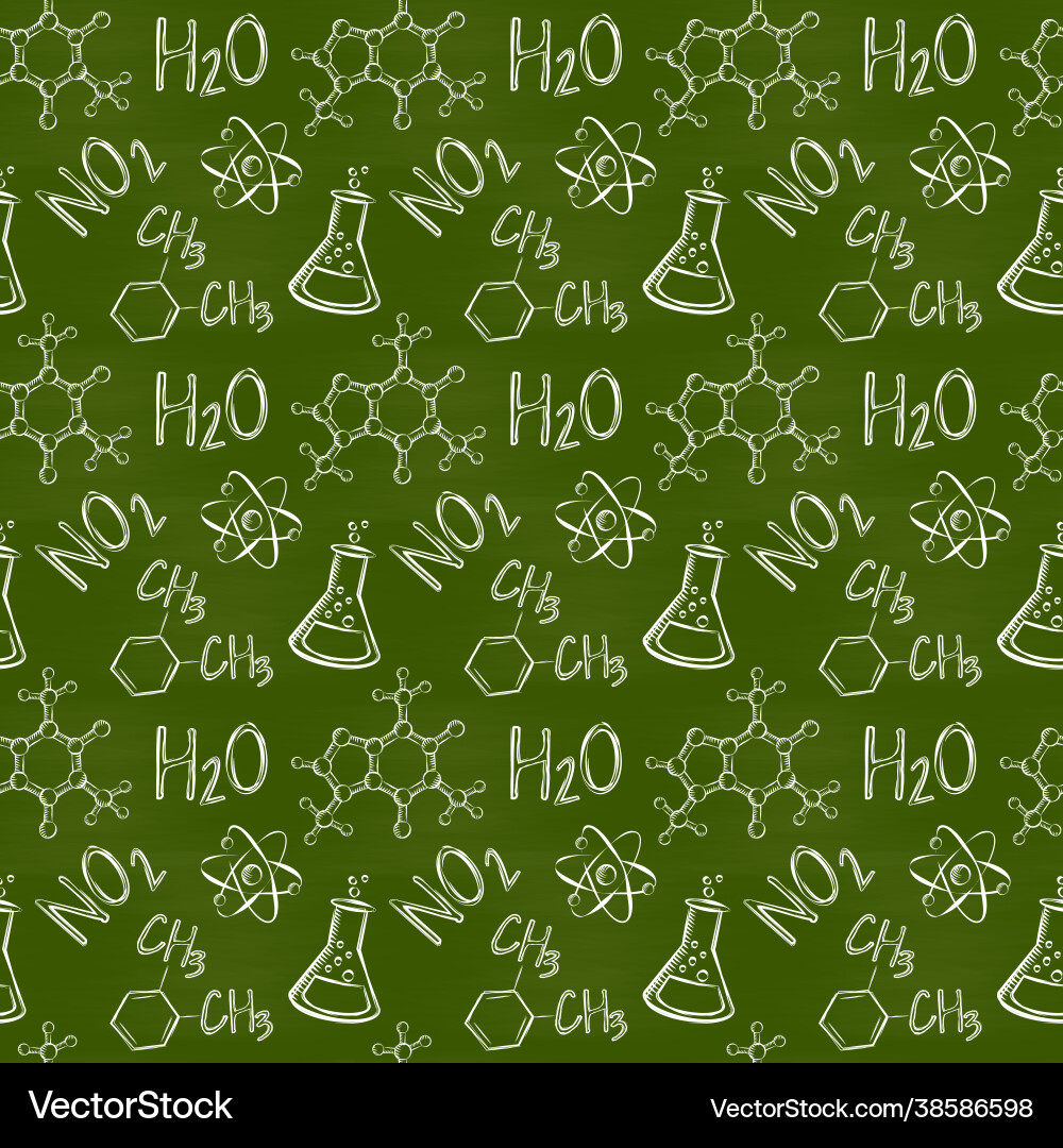 Chemical seamless pattern background Royalty Free Vector