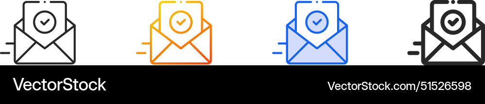 Confirmation iconthin linear gradient blue stroke Vector Image