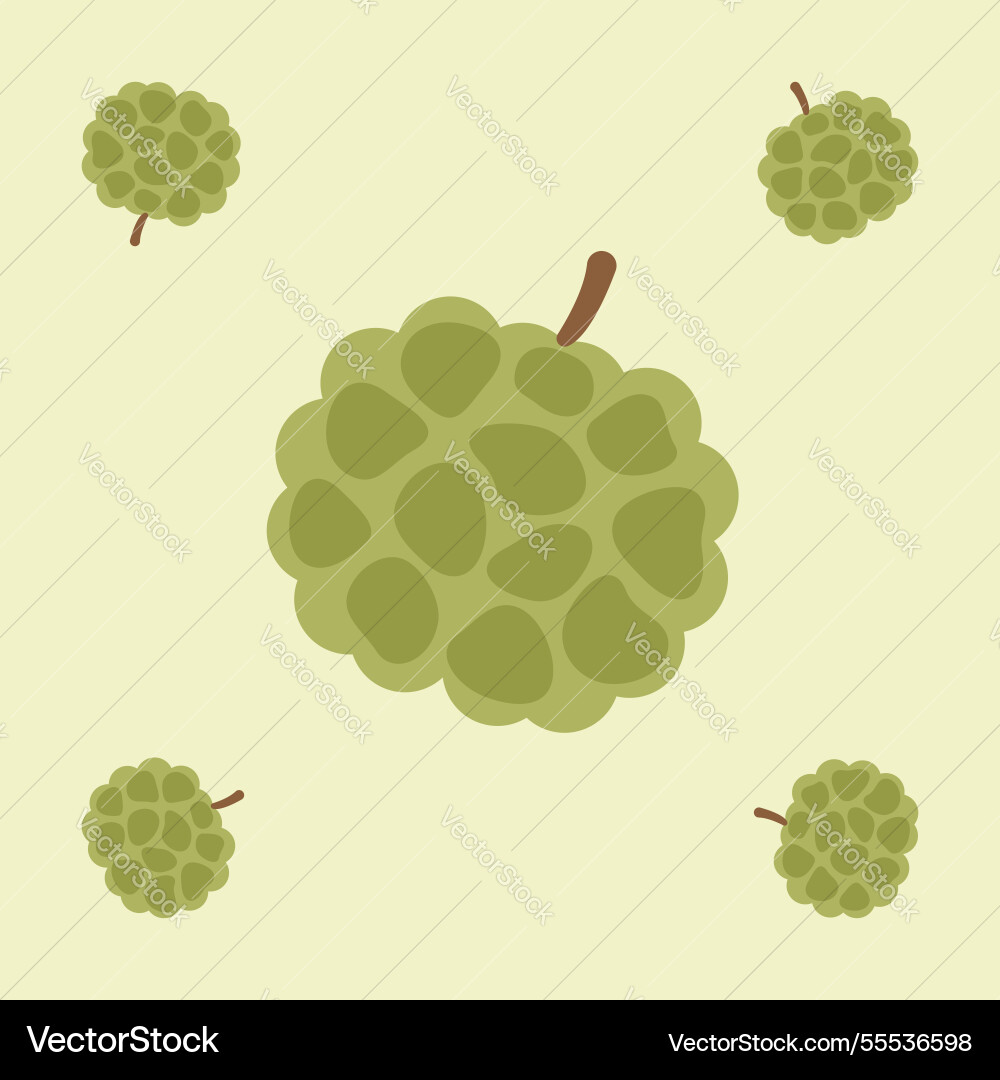 Custard apple fruit seamless for pattern fabric Vector Image