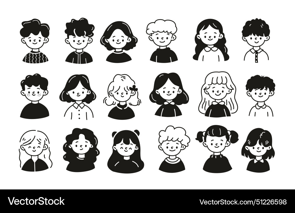 Cute people avatar icons user profile Royalty Free Vector