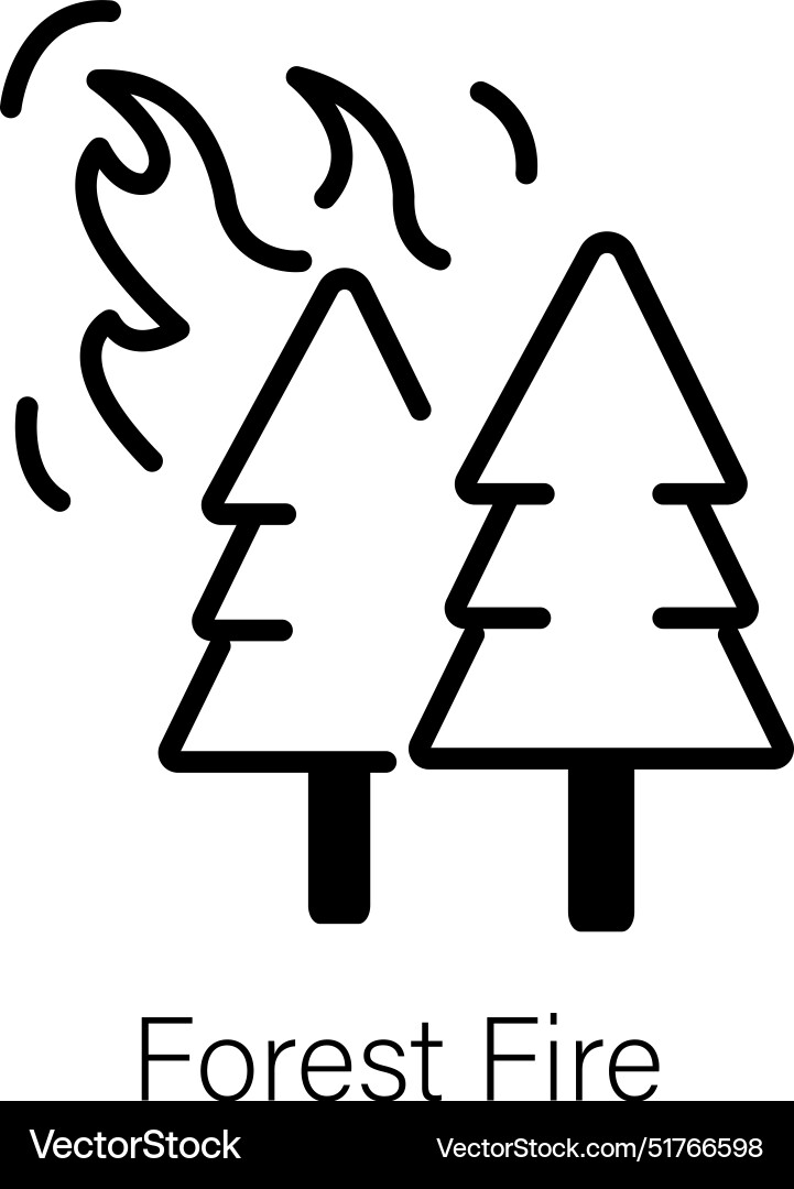 Forest fire Royalty Free Vector Image - VectorStock