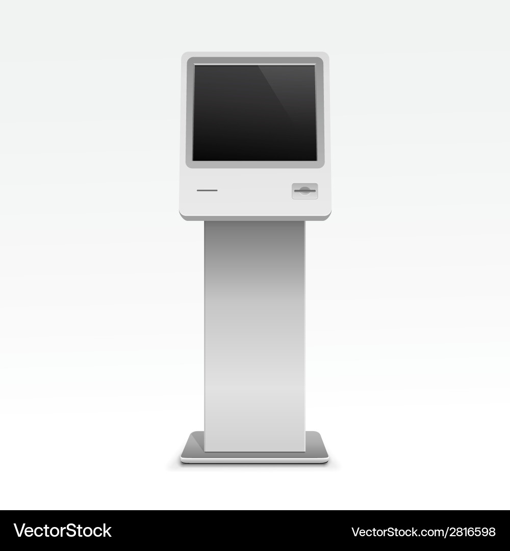Information display monitor terminal stand Vector Image