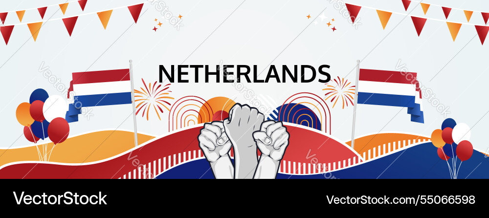 Netherlands liberation day modern greeting banner Vector Image