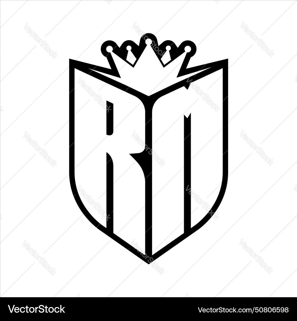 Rm letter bold monogram with shield shape Vector Image