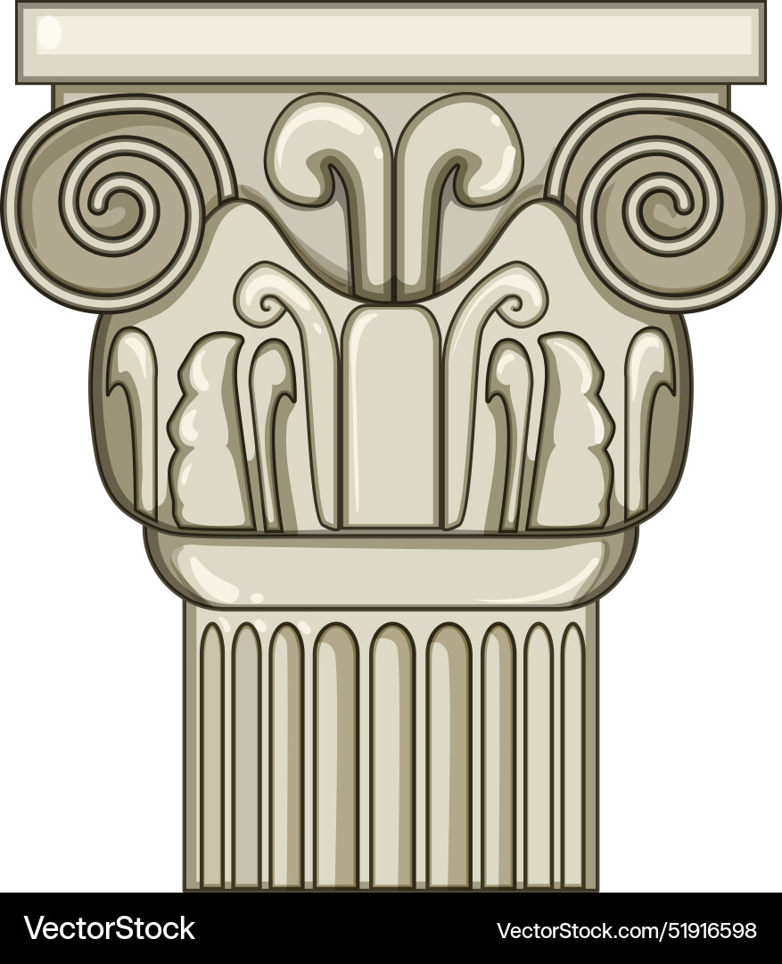 Temple column ancient cartoon Royalty Free Vector Image
